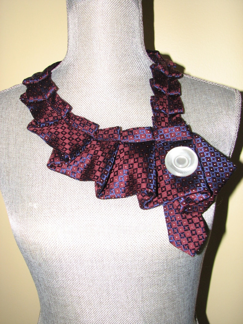 Necktie Necklace - Silk Ascot - Women's Ascot - Repurposed Necktie ...