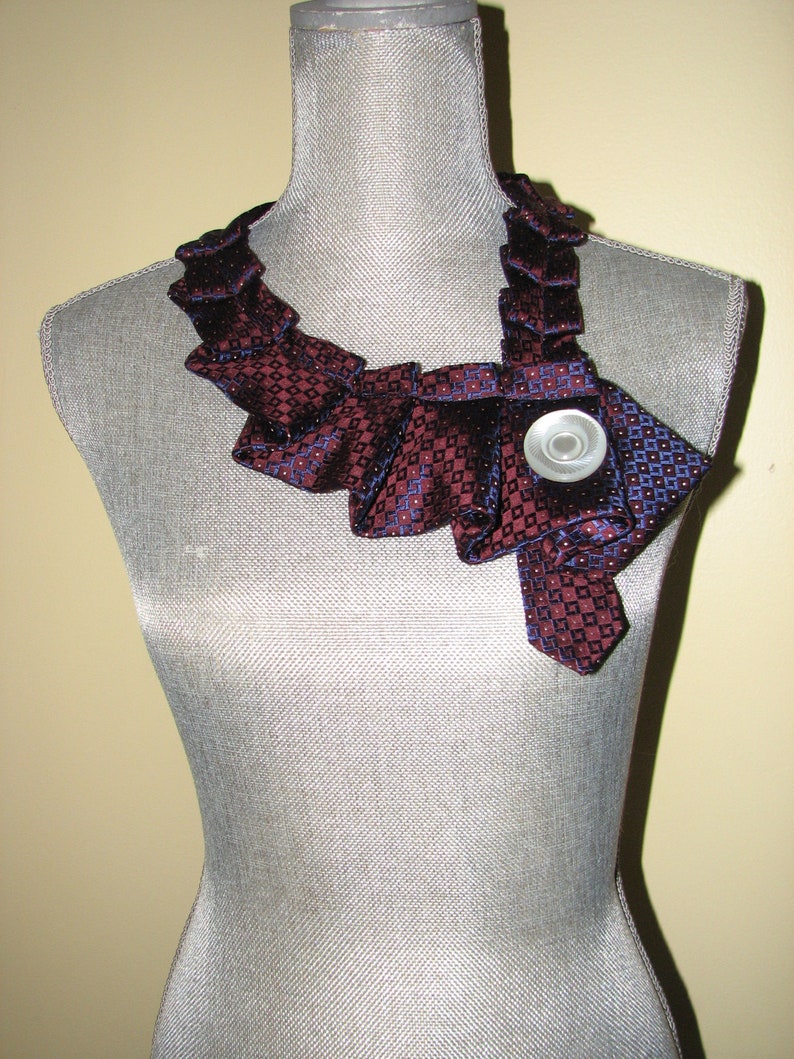Necktie Necklace - Silk Ascot - Women's Ascot - Repurposed Necktie ...