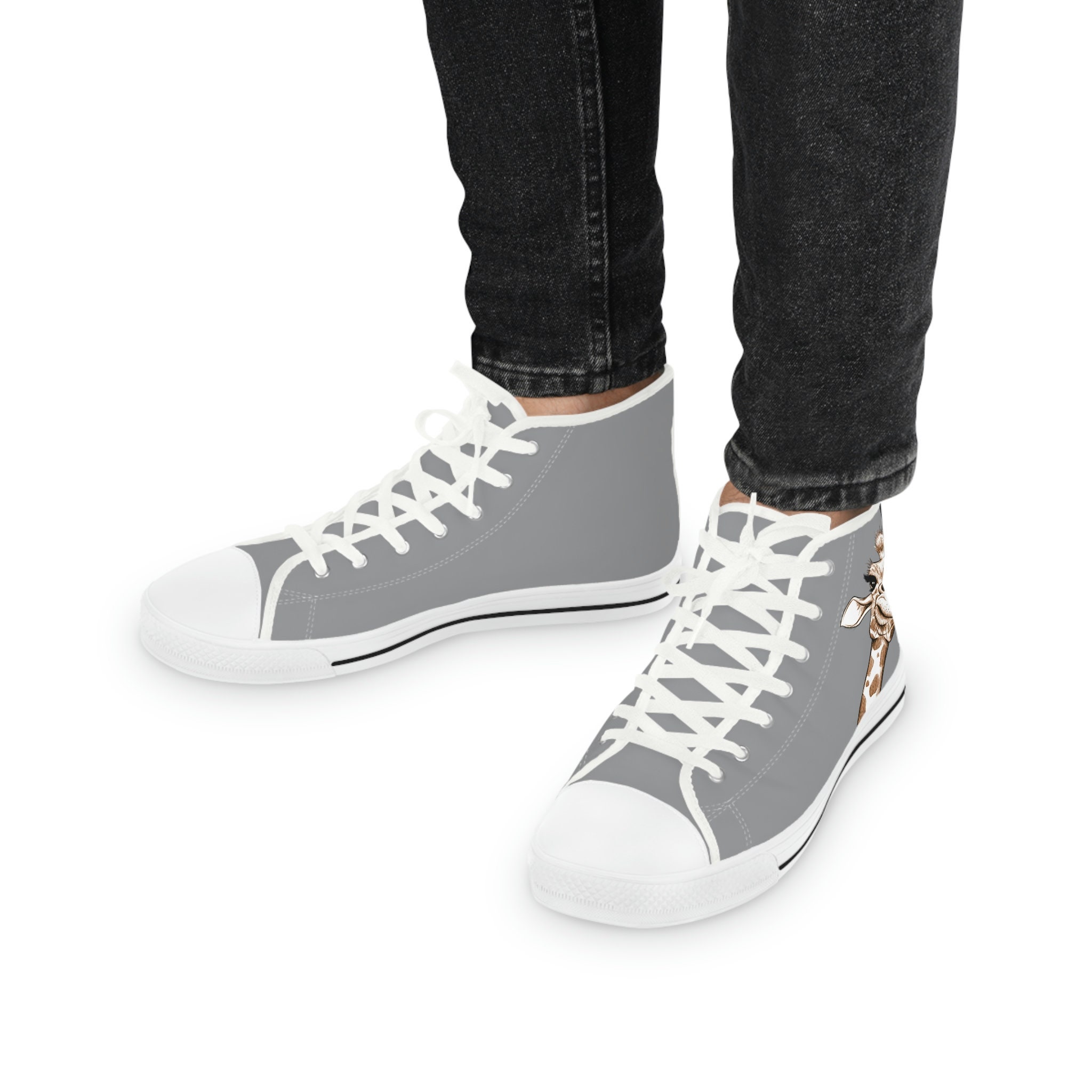 Humorous Sketched Giraffe - Men's High Top Sneakers - Etsy