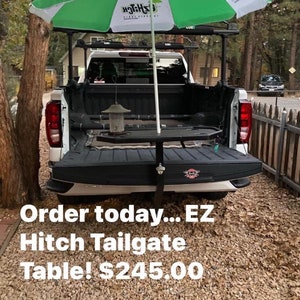 The EZ Hitch Tailgate Table is a Trailer Hitch Supported Table That ...
