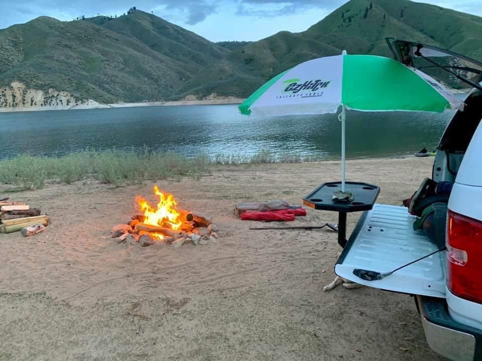 The EZ Hitch Tailgate Table is a Trailer Hitch Supported Table That ...