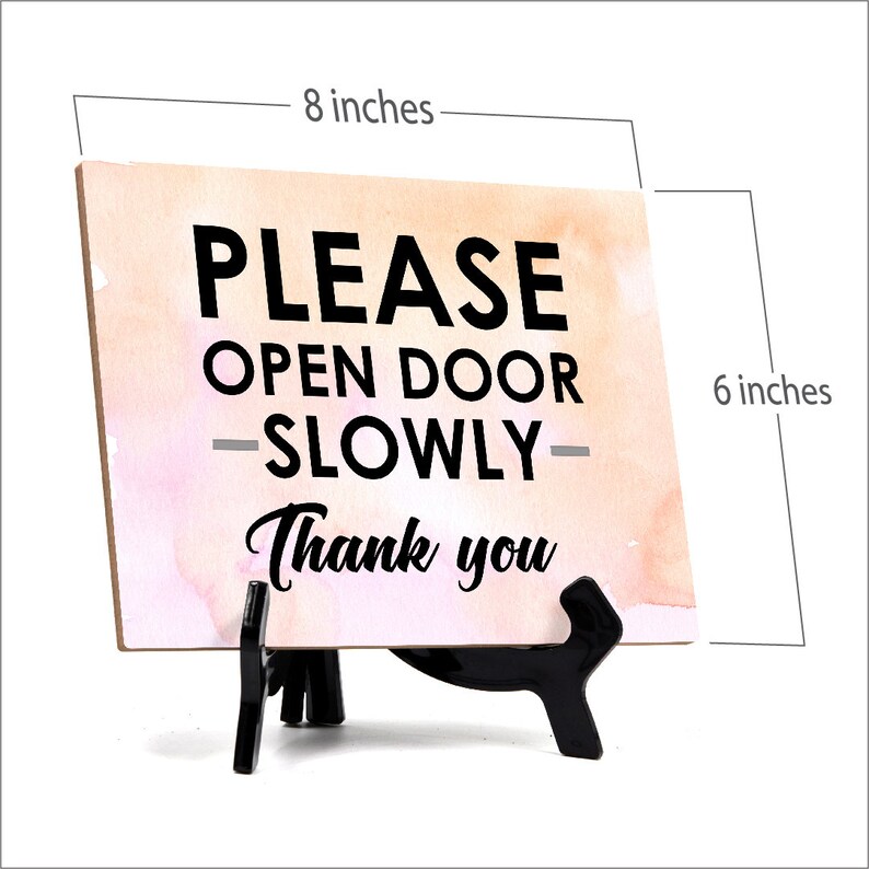 Please Open Door Slowly Thank You Table or Counter Sign With - Etsy