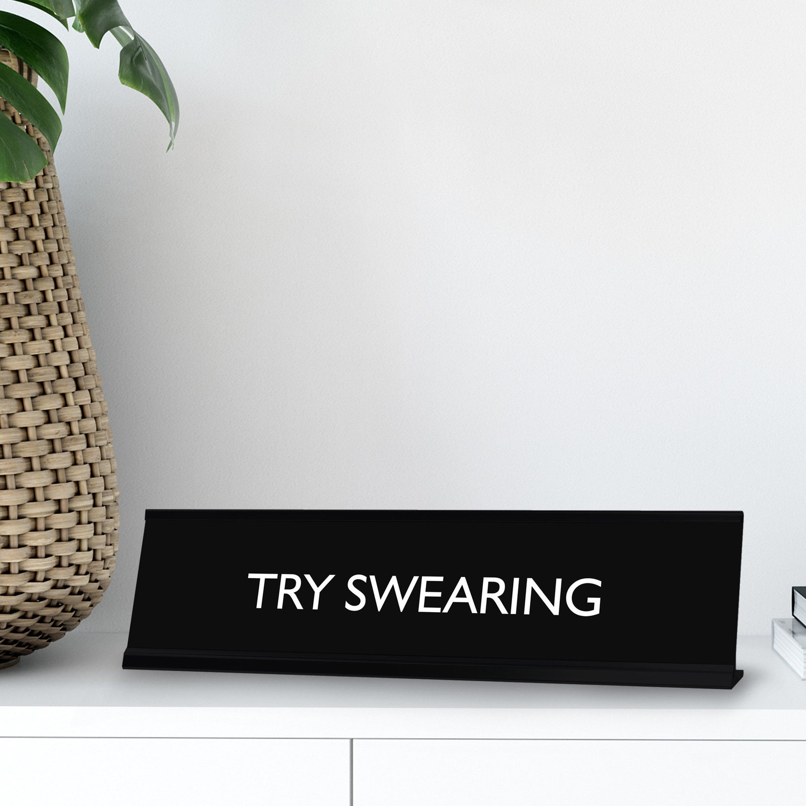 Try Swearing Novelty Desk Sign - Etsy