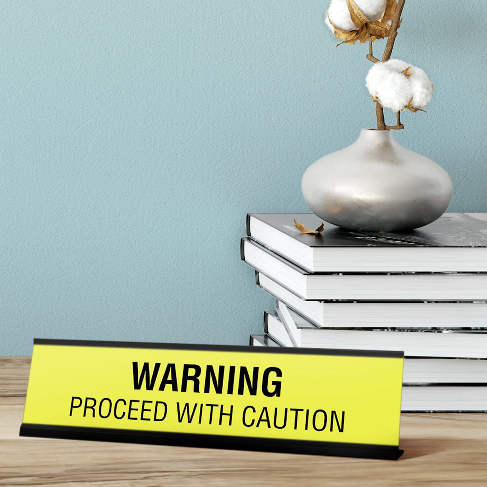 Warning Proceed With Caution Desk Sign Novelty Nameplate 2 X - Etsy