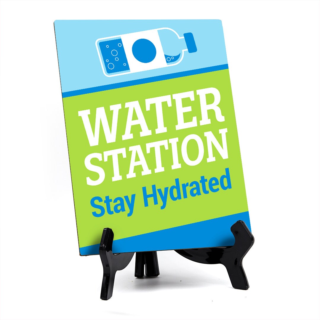 Signs Bylita Water Station: Stay Hydrated Table Sign With - Etsy