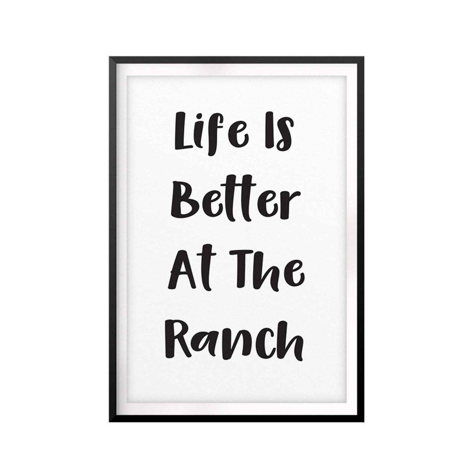 Life is Better at the Ranch UNFRAMED Print Horse Lover Wall | Etsy
