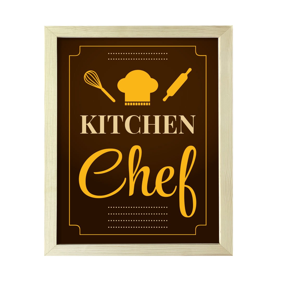 Designs Bylita Kitchen Chef, Framed Wall Art Print | Funny Home Decor ...