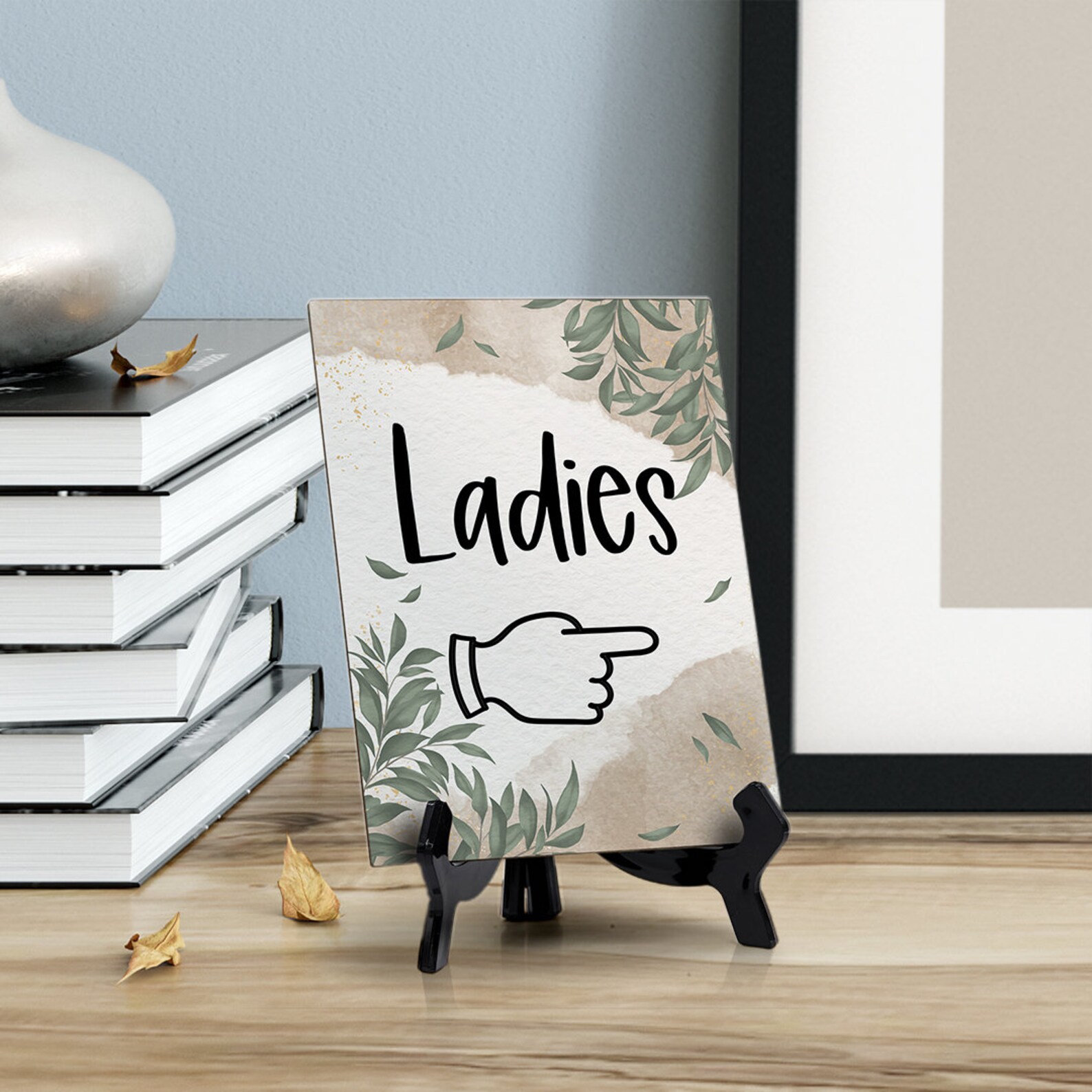 Ladies hand Pointing Right Table Sign With Green | Etsy