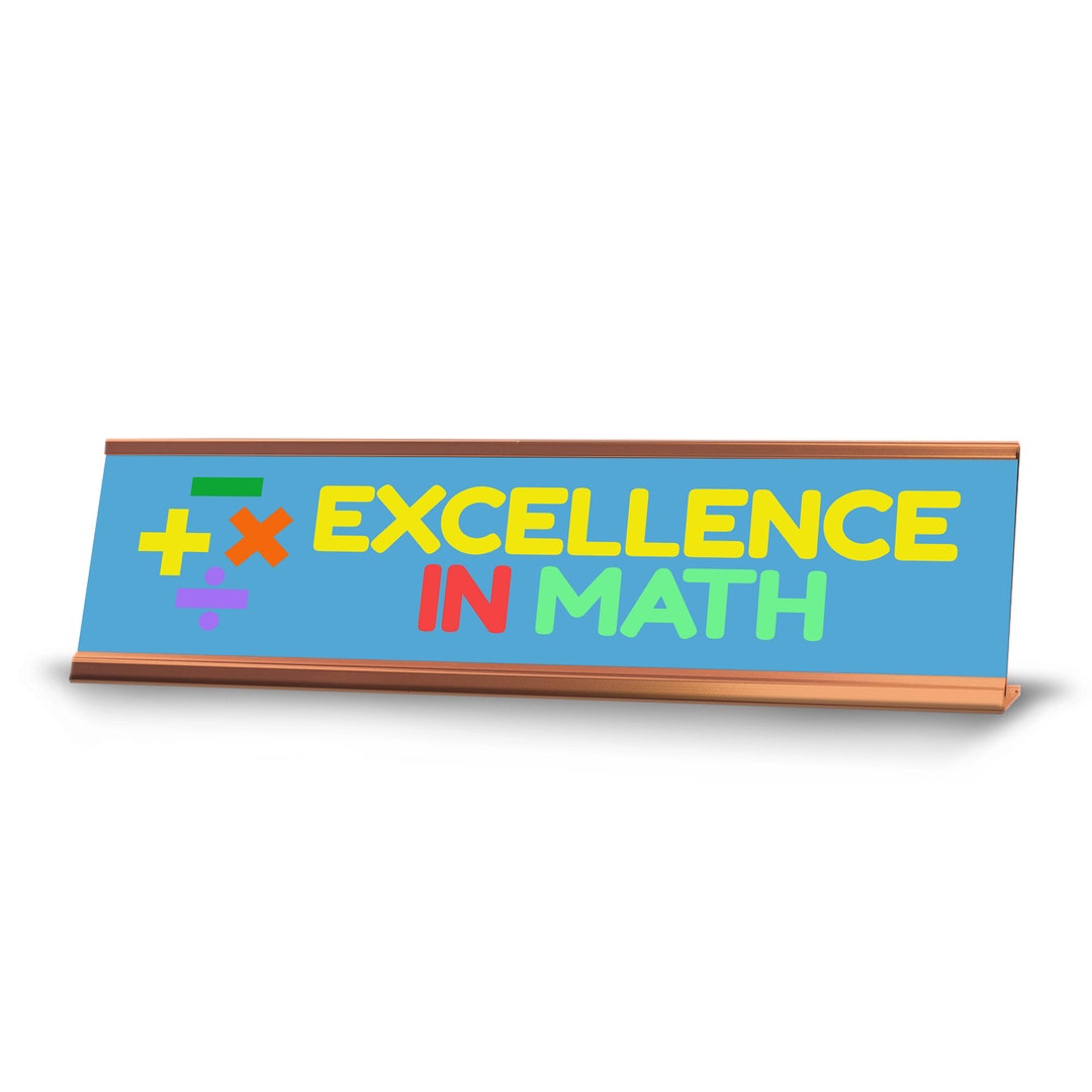 Signs Bylita Excellence in Math Award, Gold Frame, Desk Sign 2x8 - Etsy