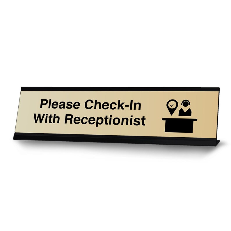 Please Check-in With Receptionist Desk Sign or Front Desk | Etsy