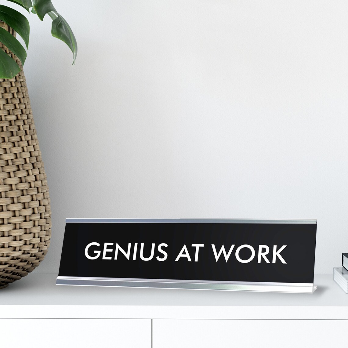 GENIUS AT WORK Novelty Desk Sign - Etsy UK