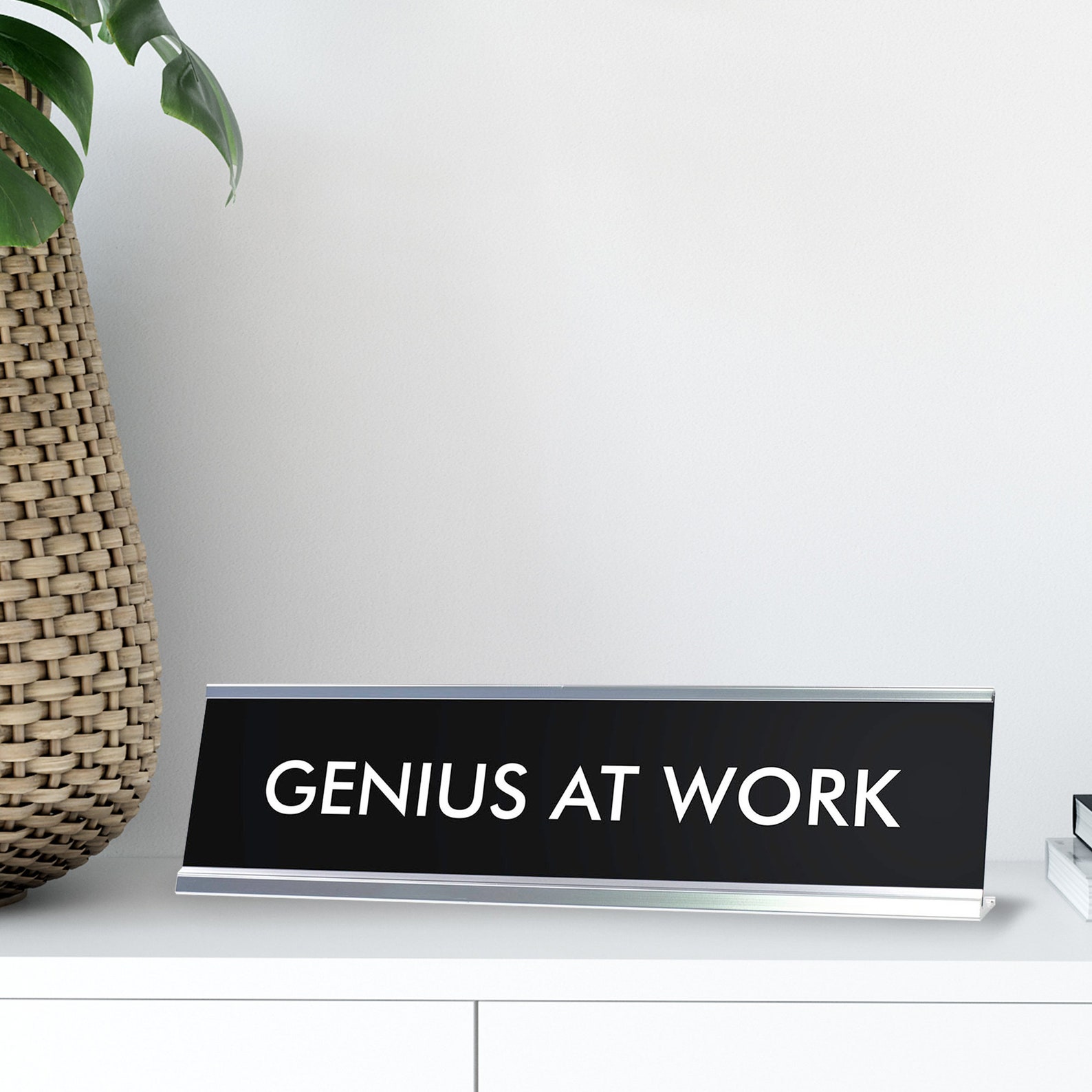 GENIUS AT WORK Novelty Desk Sign - Etsy UK