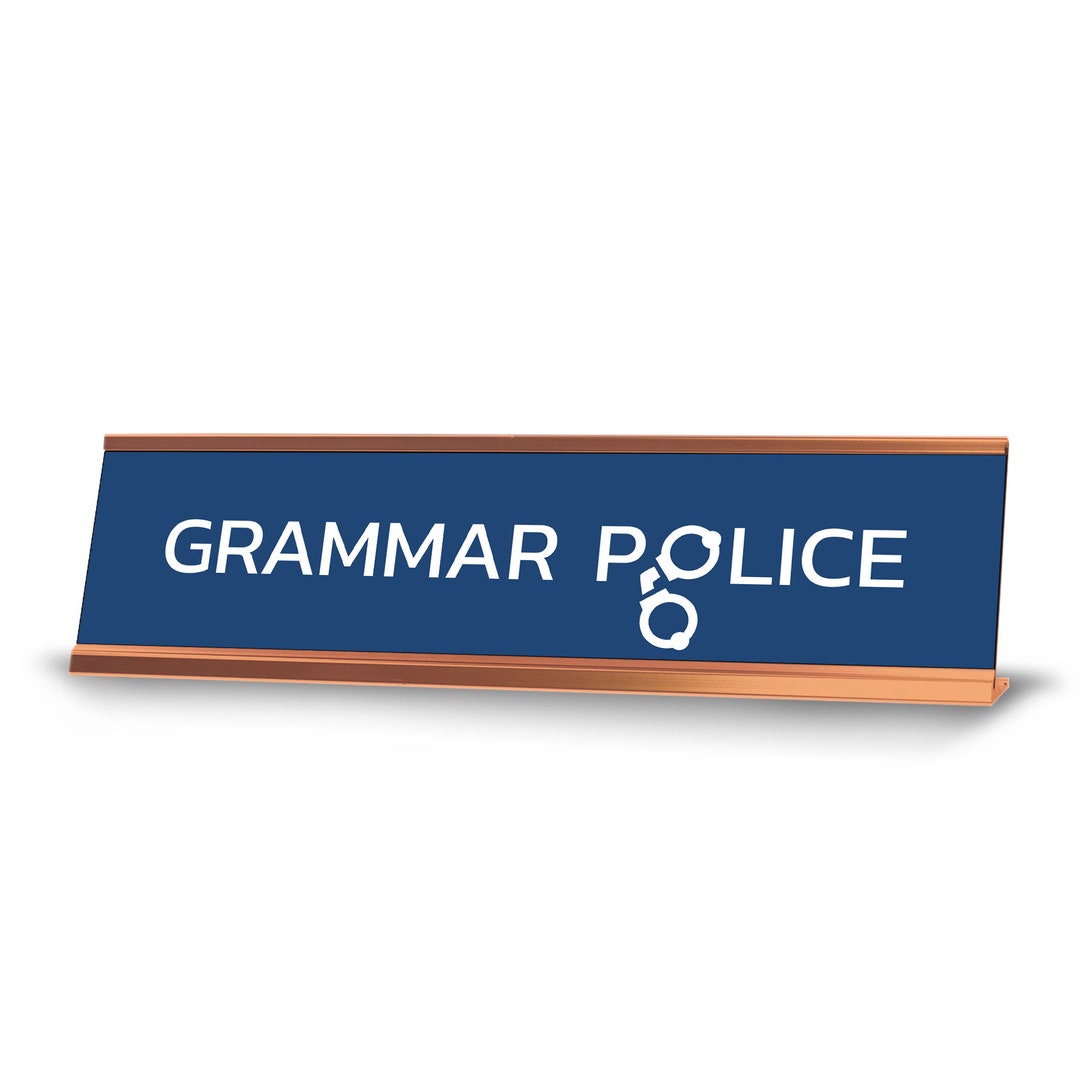 Grammar Police Hand Cuffs, Gold Frame, Desk Sign 2 X 8 - Etsy