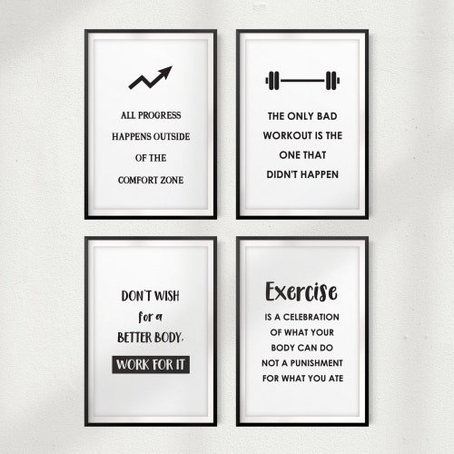 Gym Values Exercise Stickers Gym Wall Decal Fitness | Etsy Canada