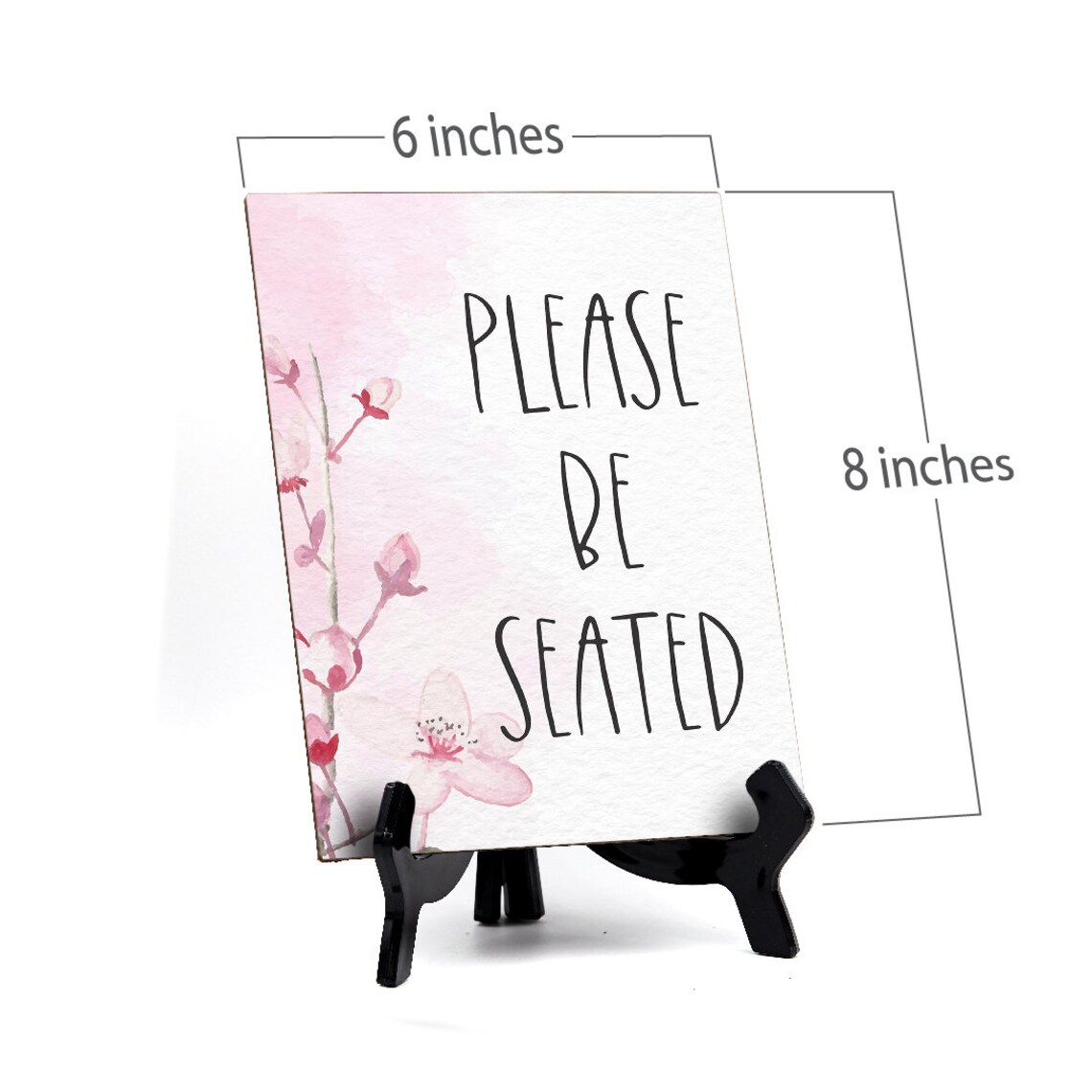 Please Be Seated Table Sign with Easel Floral Vine Design 6 | Etsy