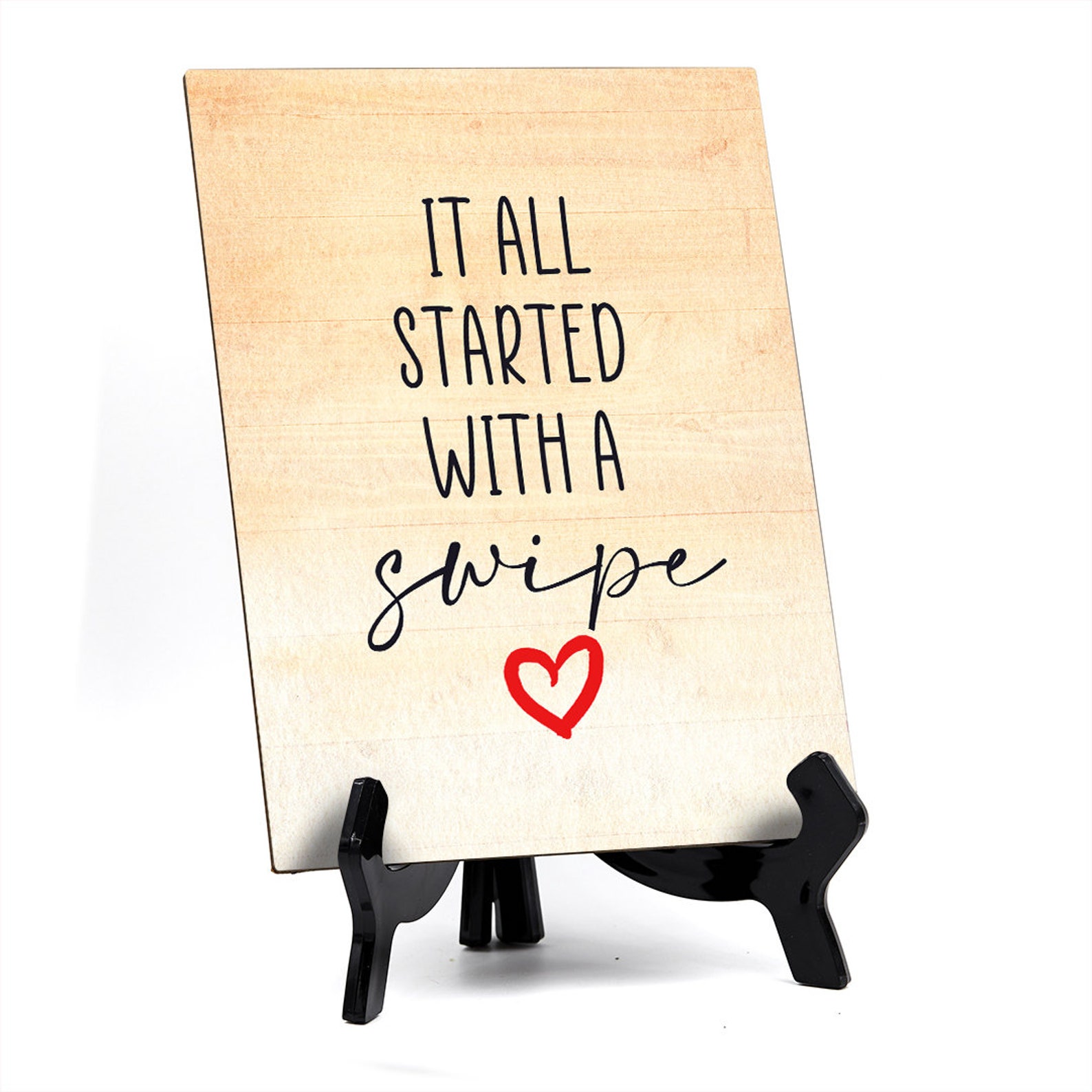 It All Started With a Swipe Table or Counter Sign With Easel - Etsy