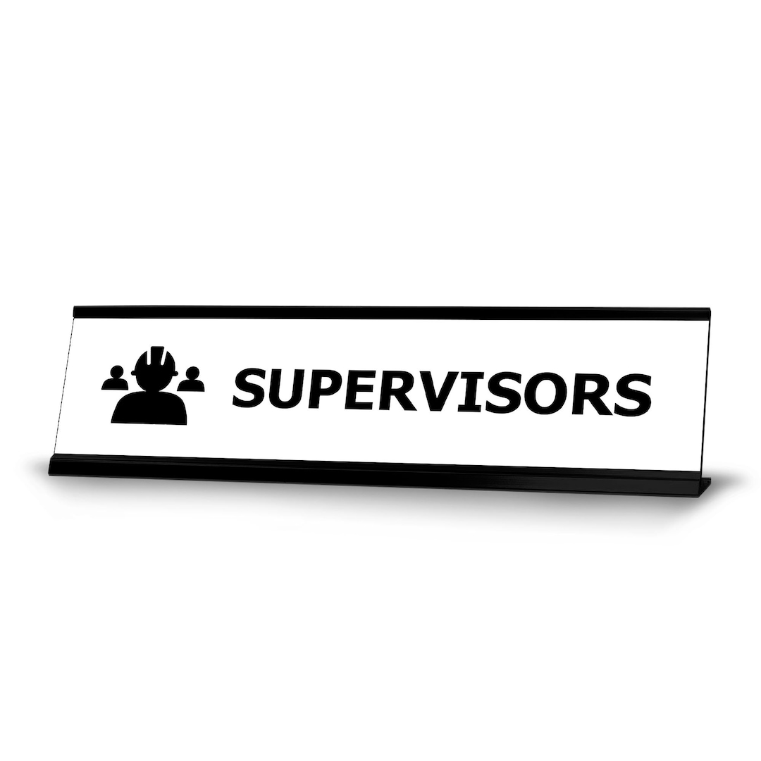 Supervisors, Black Frame Desk Sign 2 X 8 - Etsy