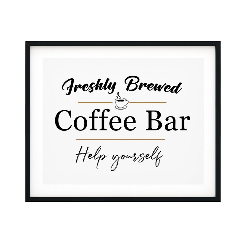 Freshly Brewed Coffee Bar Help Yourself UNFRAMED Print Coffee - Etsy