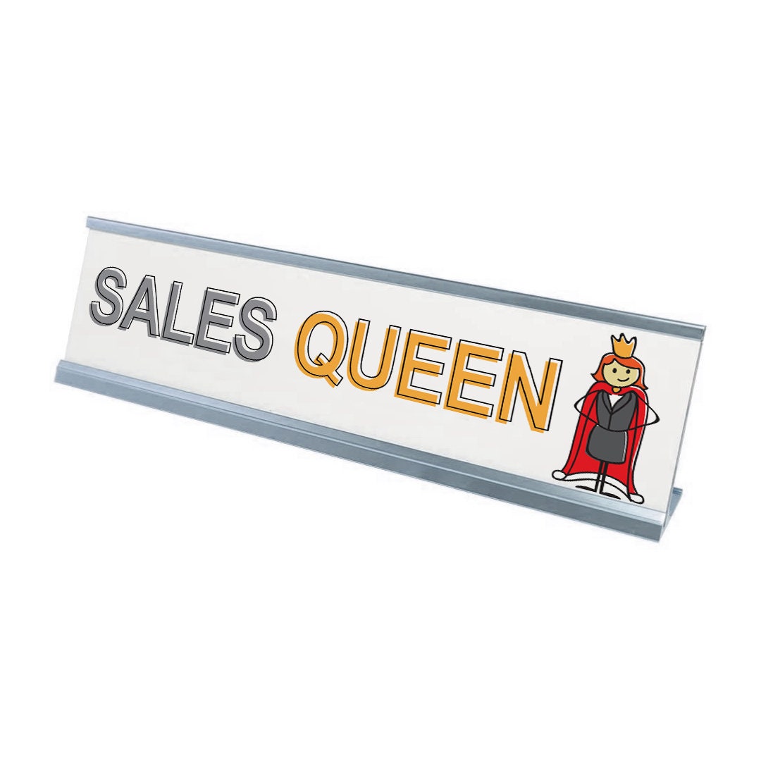 Sales Queen, Stick People Desk Sign, Novelty Nameplate 2 X 8 - Etsy
