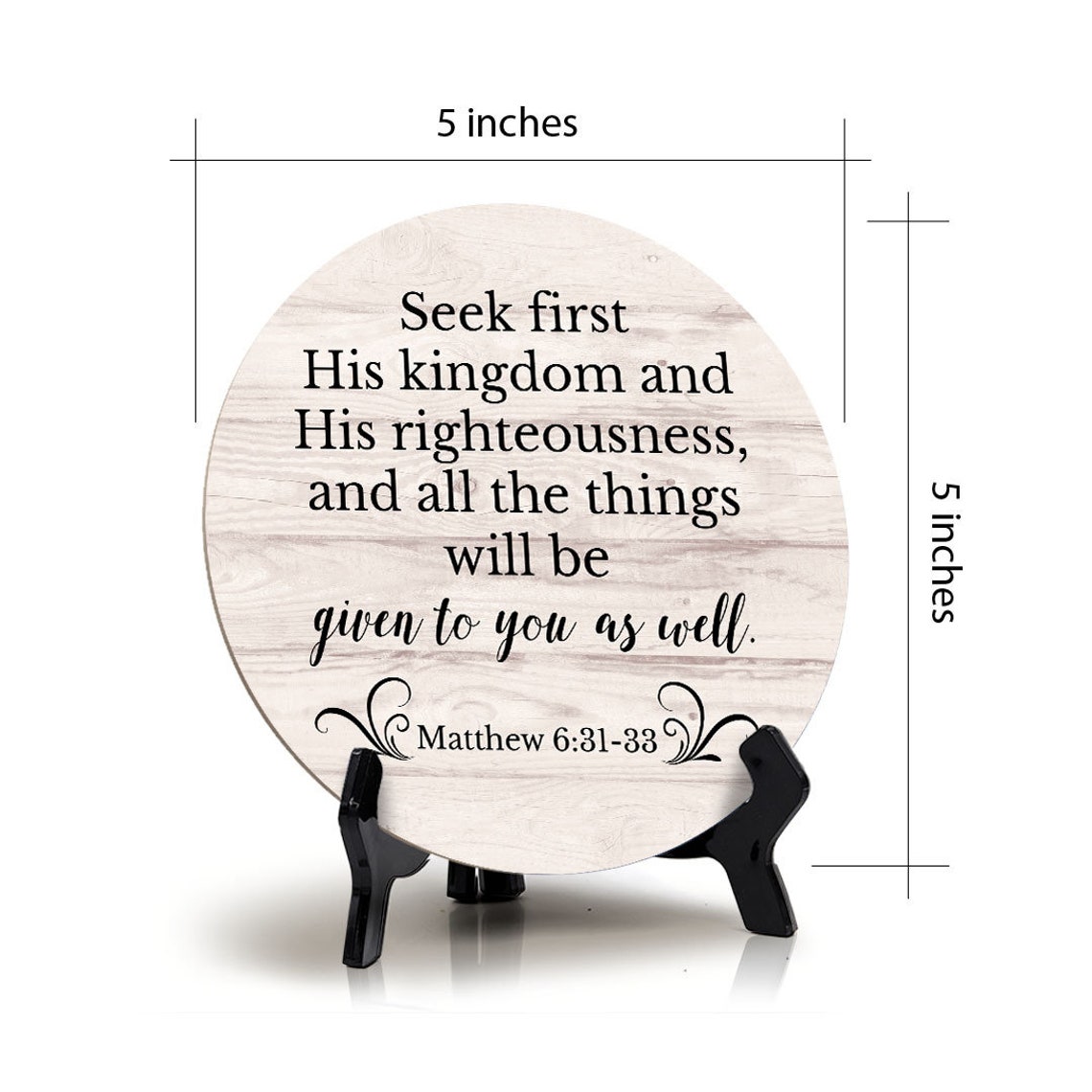 Round Seek First His Kingdom and His Righteousness and All - Etsy