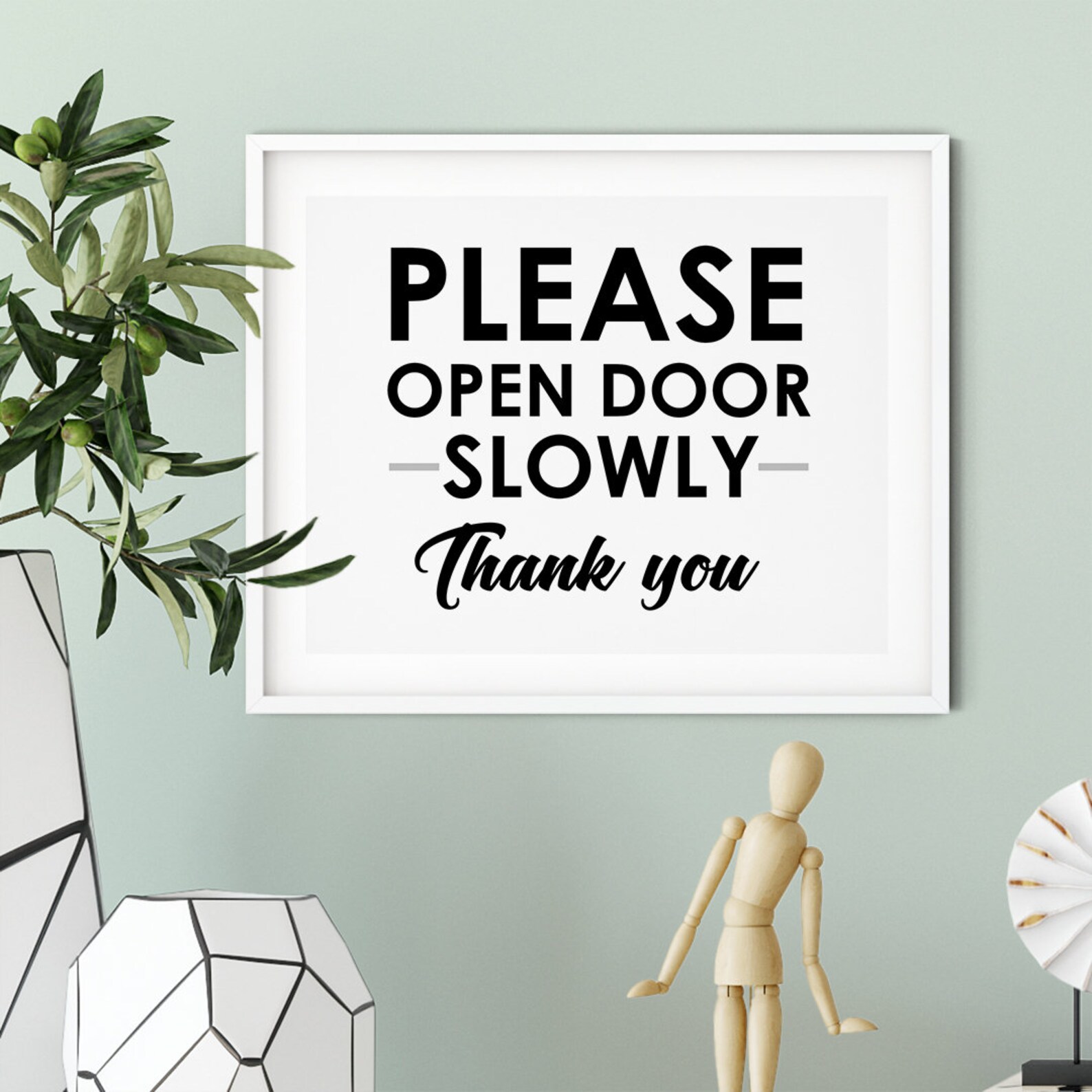Please Open Door Slowly Thank You UNFRAMED Print Business & - Etsy