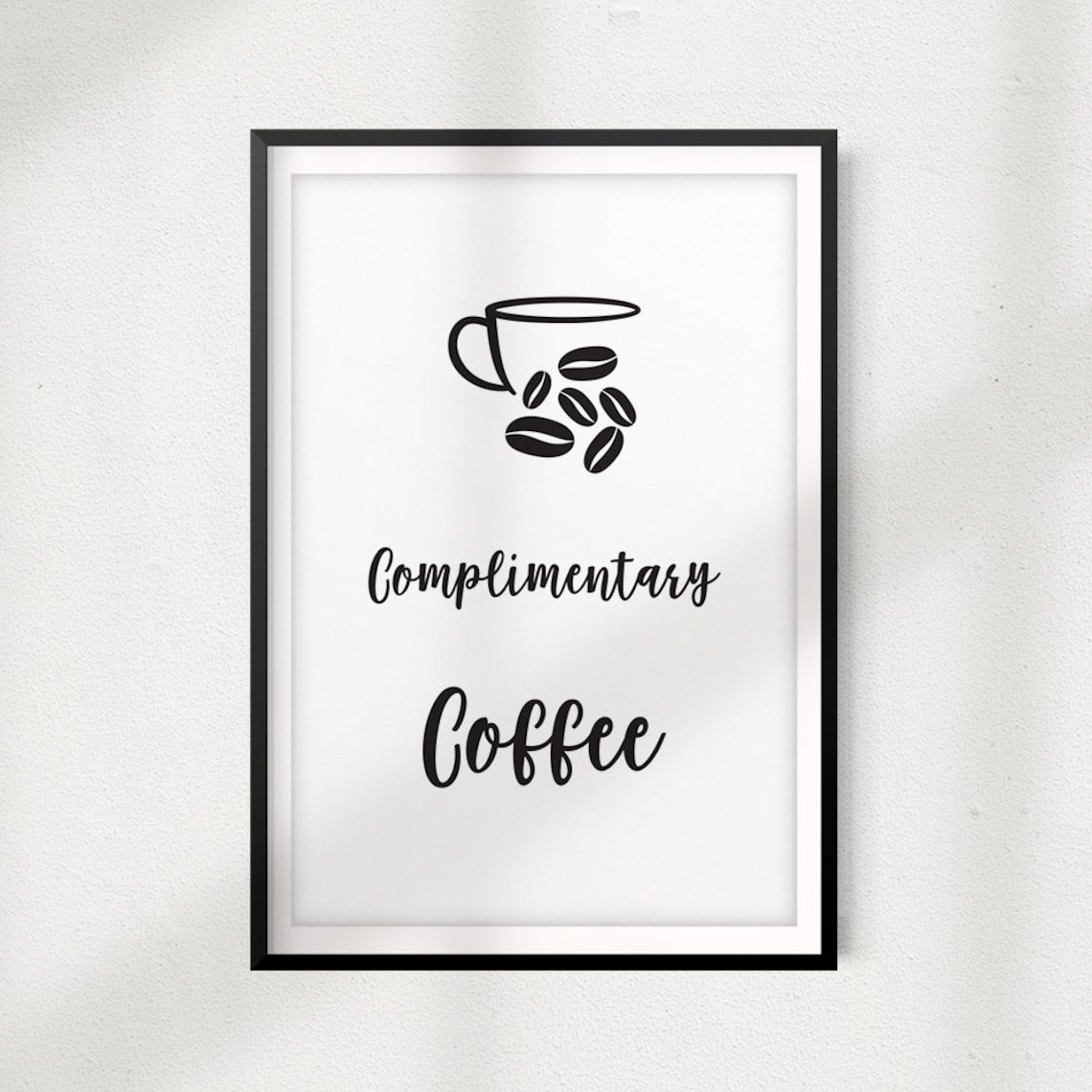 Complimentary Coffee UNFRAMED Print Home Décor Coffee Wall - Etsy