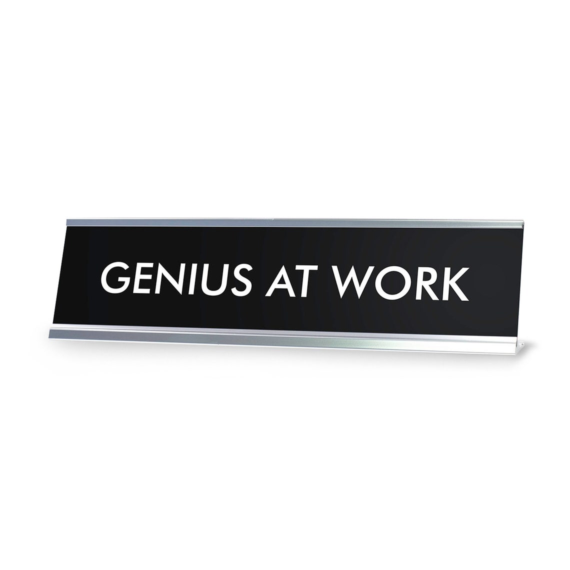 GENIUS AT WORK Novelty Desk Sign | Etsy