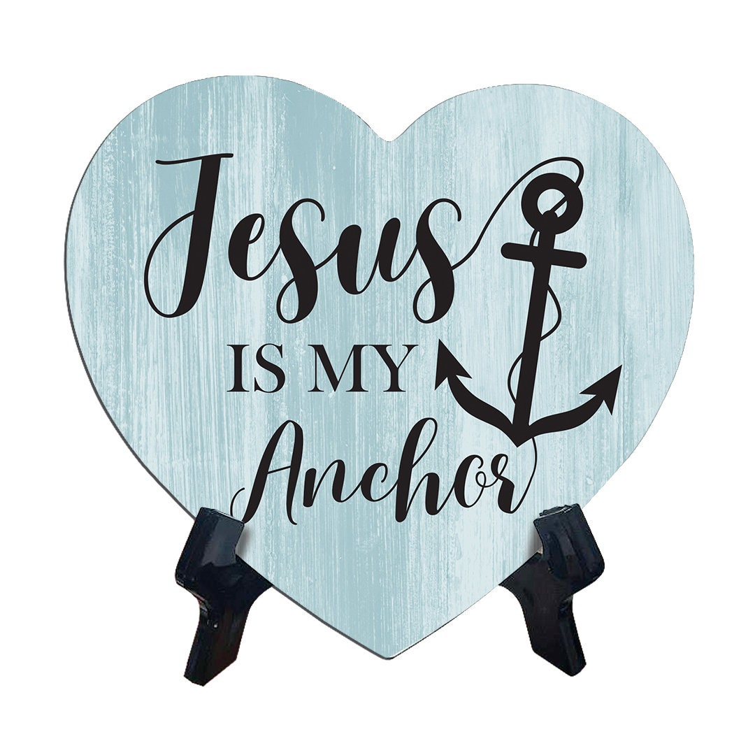 Signs Bylita Heart Jesus is My Anchor Wood Color Table Sign - Etsy