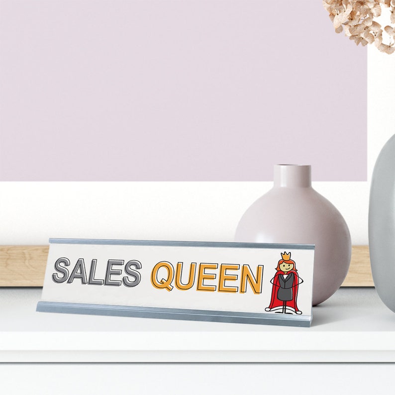 Sales Queen Stick People Desk Sign Novelty Nameplate 2 X - Etsy