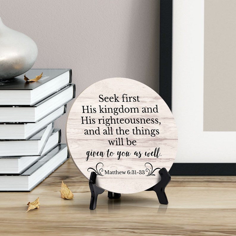 Round Seek First His Kingdom and His Righteousness and All - Etsy