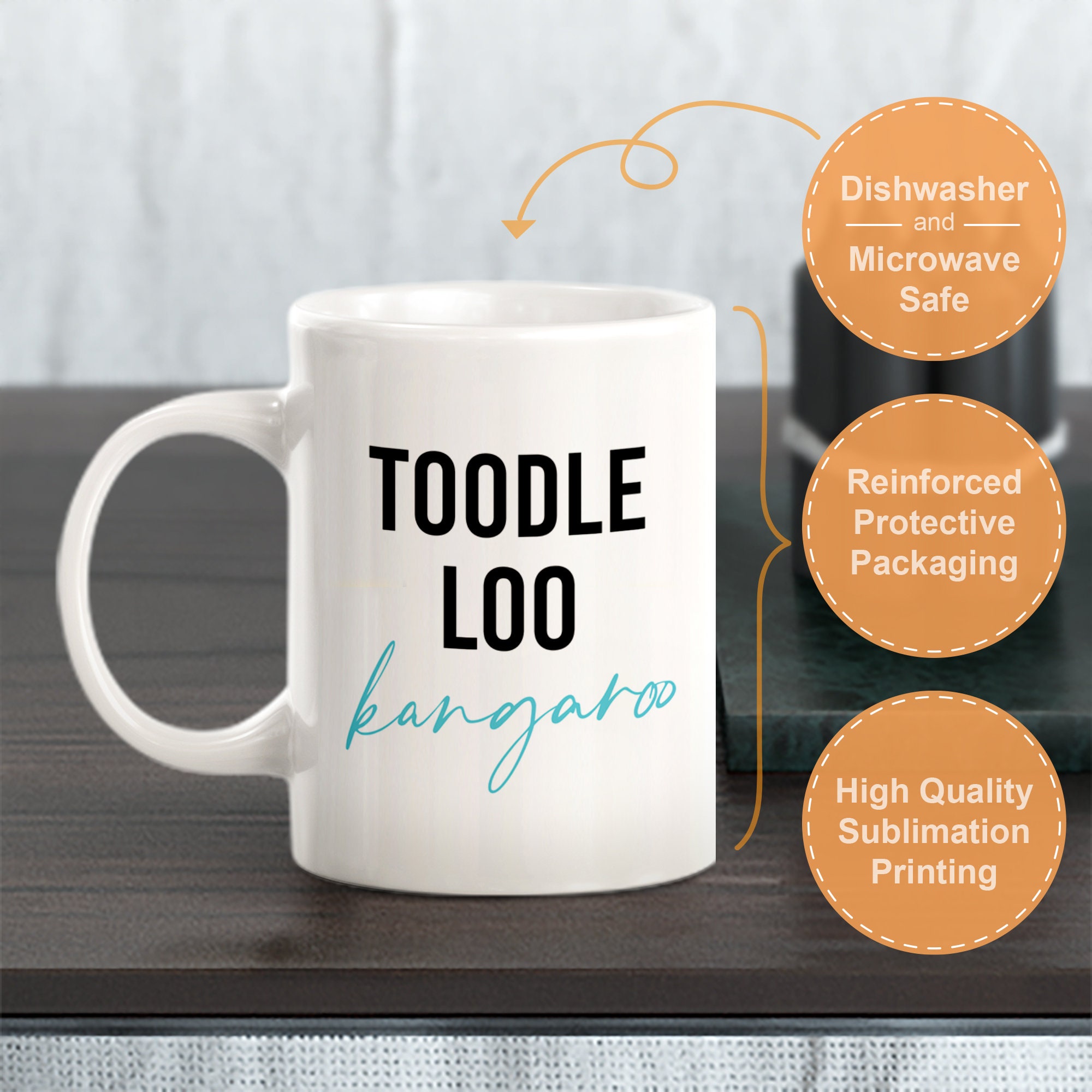Toodle Loo Kangaroo Coffee Mug | Etsy