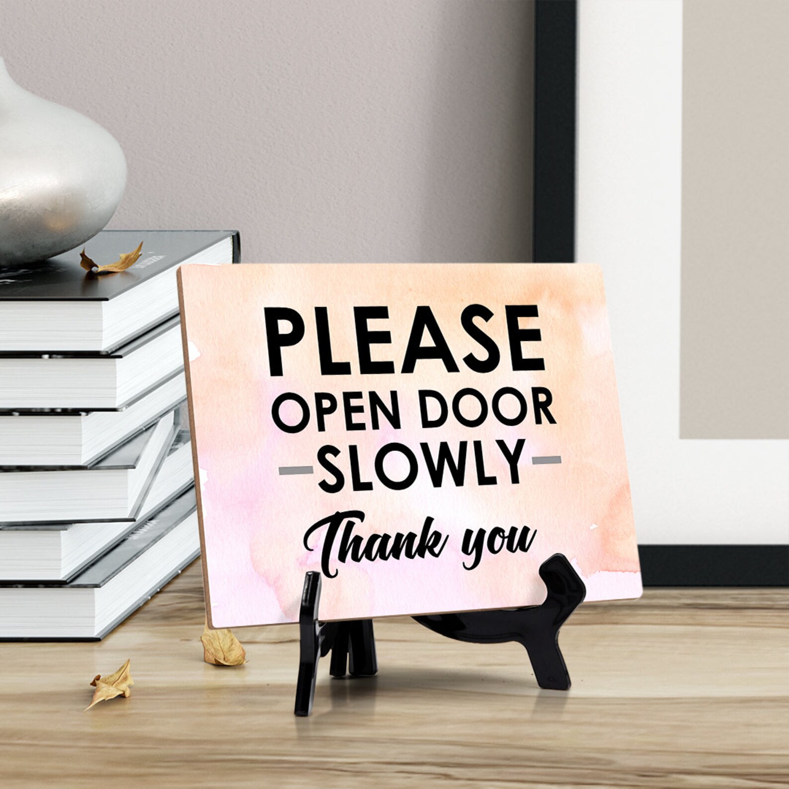 Please Open Door Slowly Thank You Table or Counter Sign With - Etsy