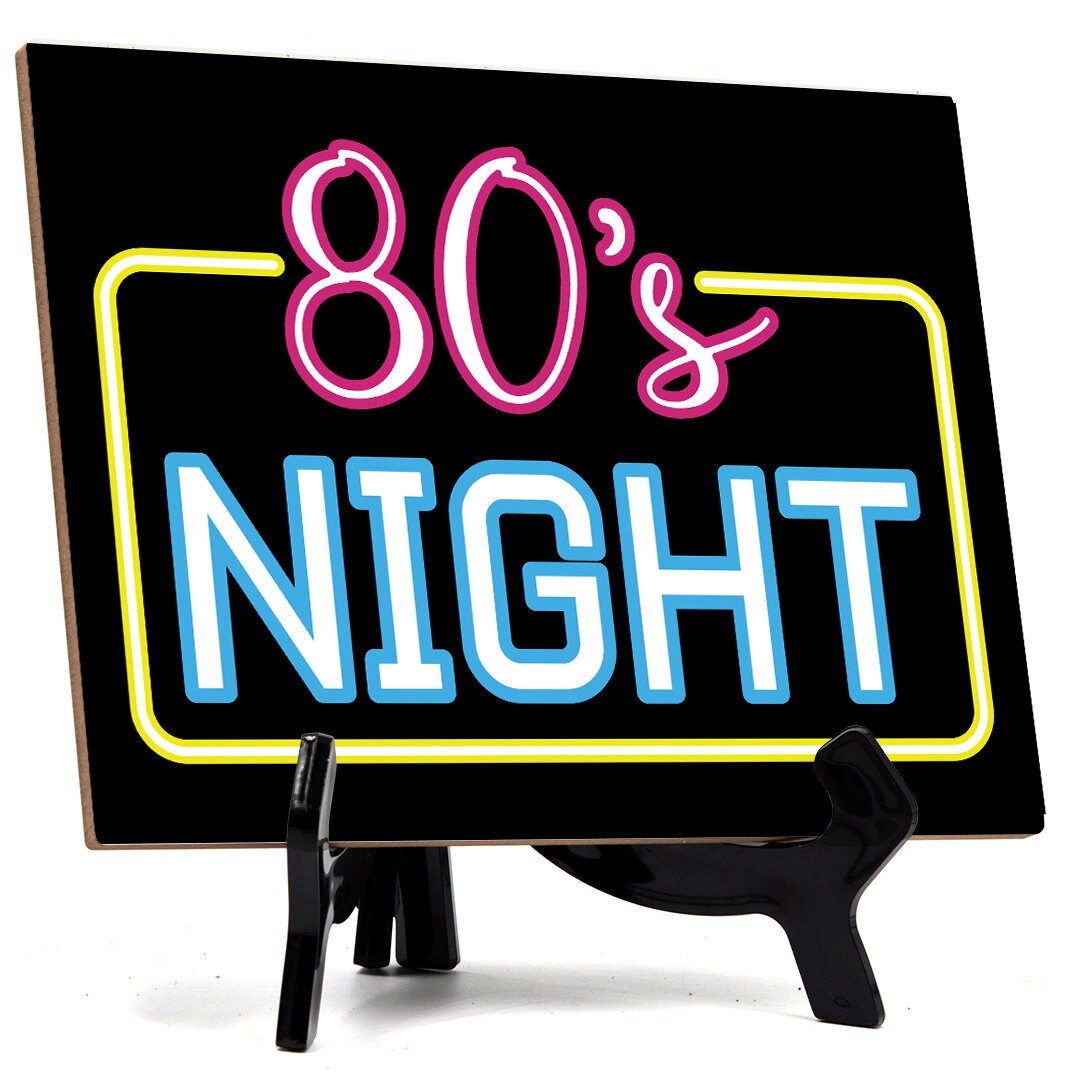 Signs Bylita 80's Night Table Sign With Acrylic Stand - Etsy