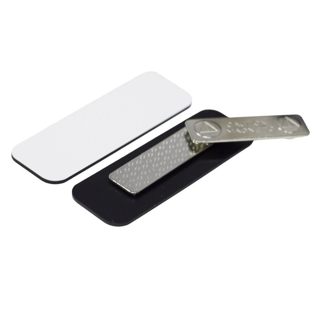 Name Tag / Badge Blanks 100 Pack 1 X 3 white Round Corners, White Pin ...