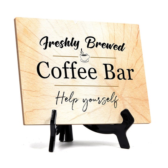 Freshly Brewed Coffee Bar Help Yourself Table or Counter Sign | Etsy