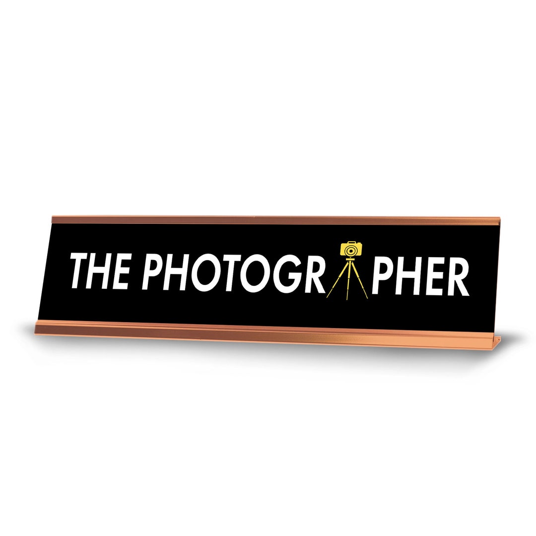 The Photographer Camera Rose Gold Frame Desk Sign 2x8 - Etsy