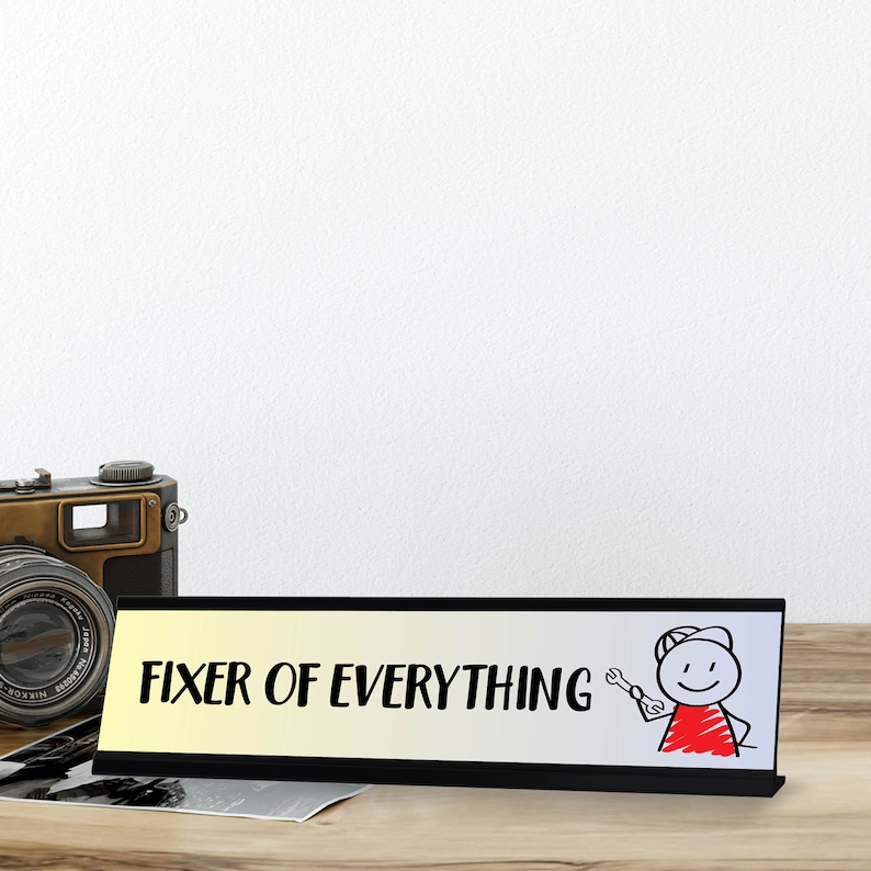 Fixer of Everything Stick People Desk Sign Novelty Nameplate - Etsy