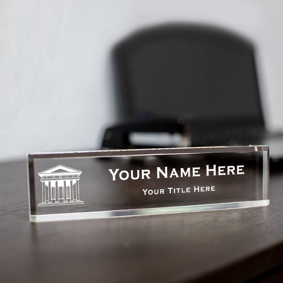 Attorney or Judge Themed, Personalized Acrylic Desk Sign for Lawyers ...