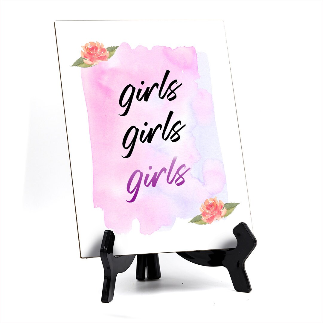 Girls Girls Girls Table or Counter Sign With Easel Stand, 6 X 8 - Etsy
