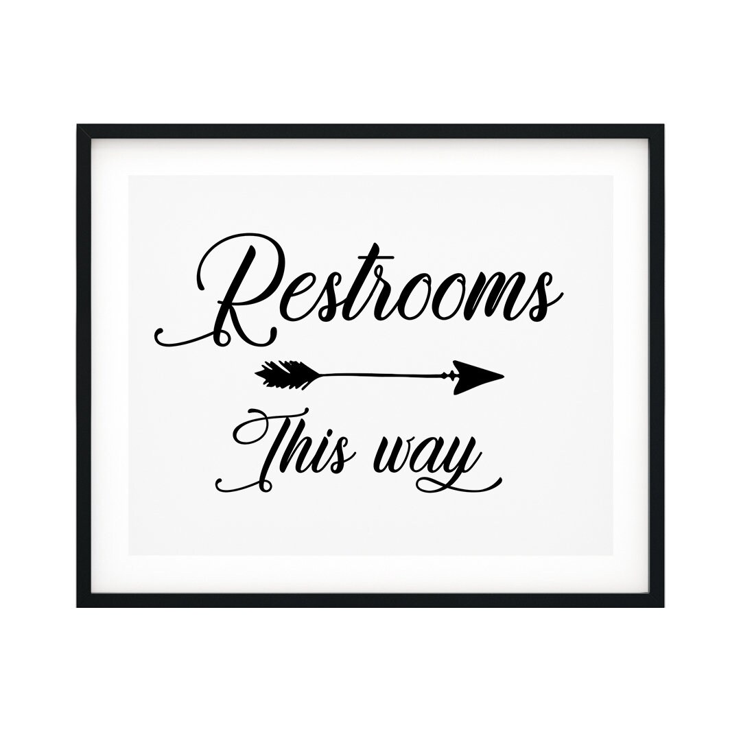 Restrooms This Way (cursive Right Arrow) UNFRAMED Print Business ...