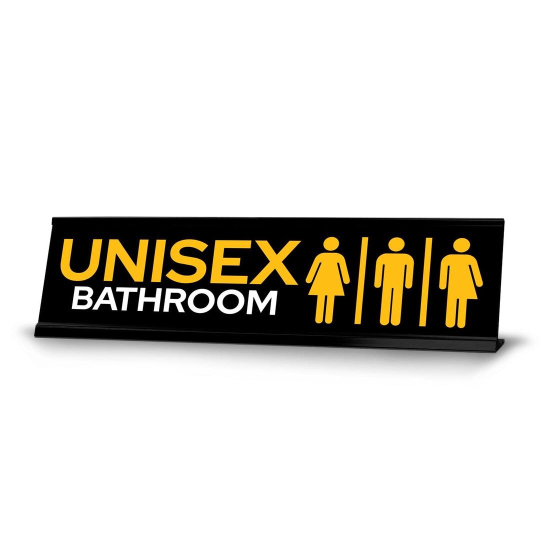 Signs Bylita Unisex Bathroom Black Frame, Desk Sign (2x8") - Etsy