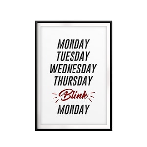 Monday Tuesday Wednesday... UNFRAMED Print Family Wall Art - Etsy