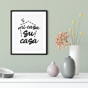 Mi Casa Su Casa UNFRAMED Print Cute Typography Wall Art - Etsy