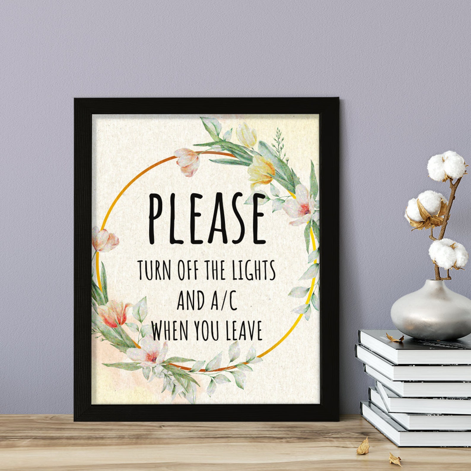 Signs Bylita Please Turn off the Lights and A/C When You - Etsy