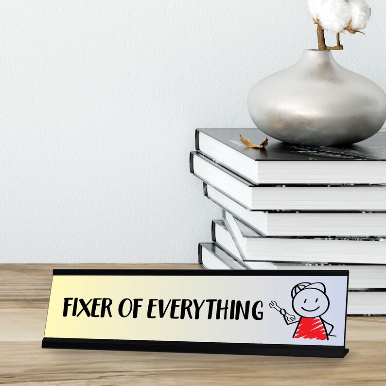 Fixer of Everything Stick People Desk Sign Novelty Nameplate - Etsy