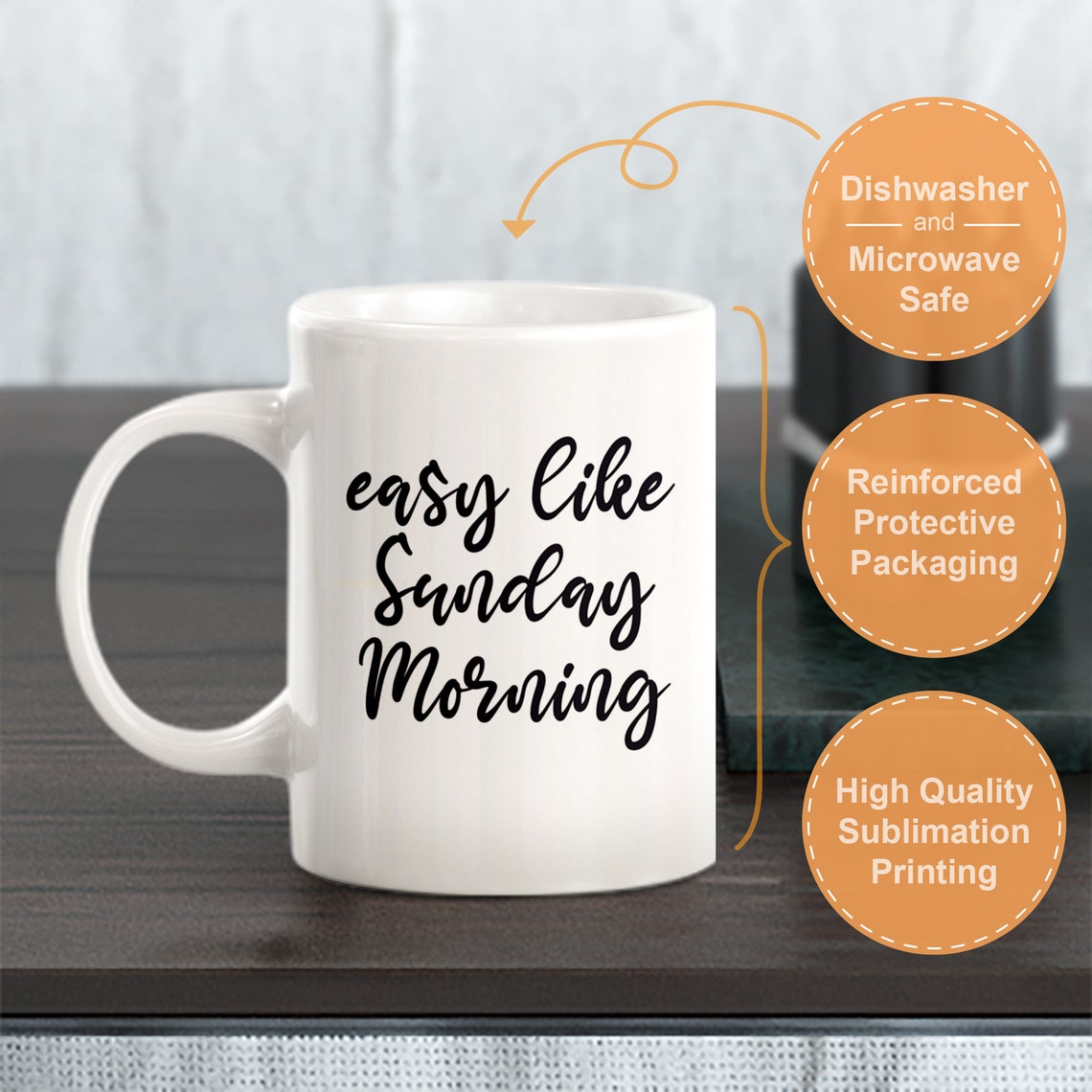 Easy Like Sunday Morning Coffee Mug Etsy