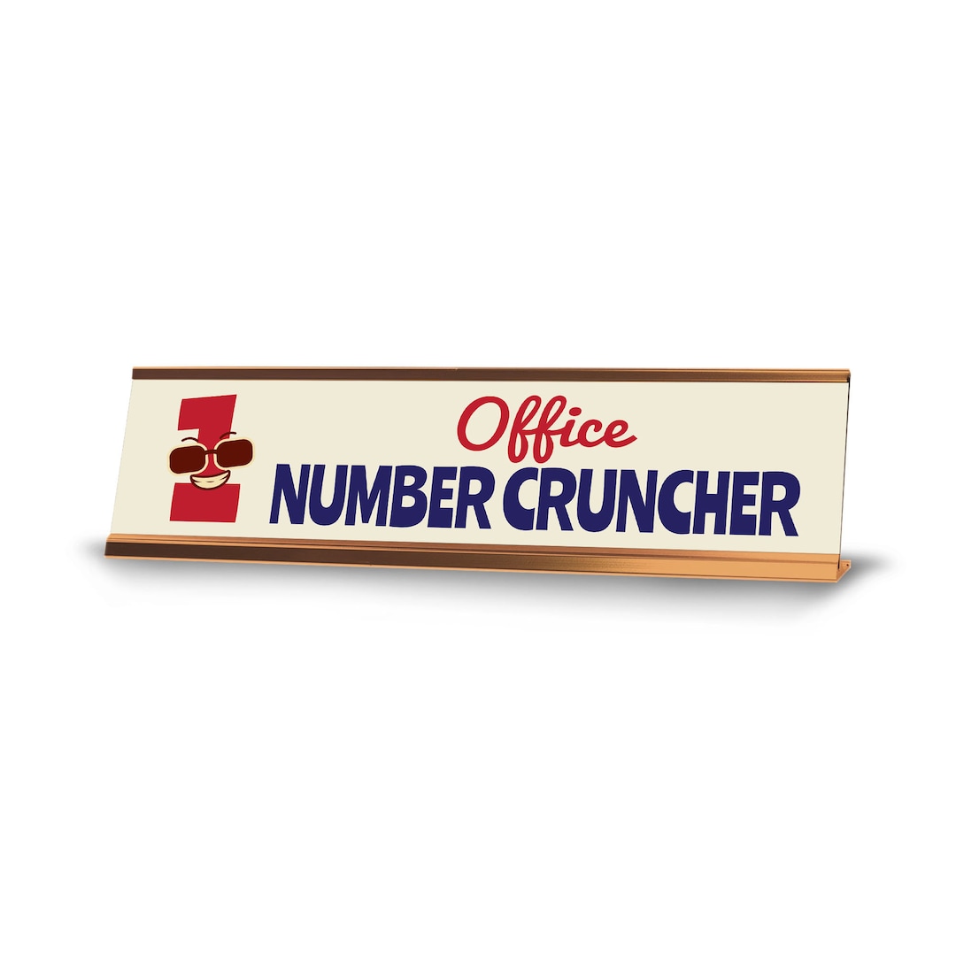 Office Number Cruncher Gold Frame Desk Sign 2x8 - Etsy