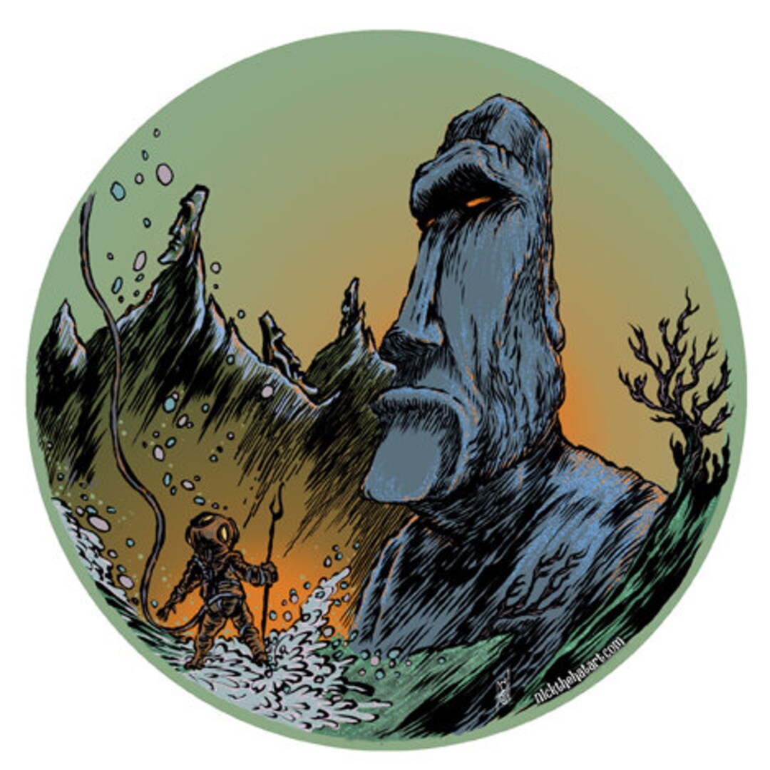Deep Fathom Monolith 3.75" Tiki Coaster - Etsy