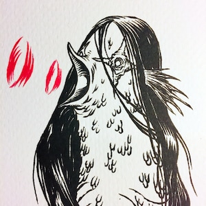 Amabie Yokai Art Print, Signed Japanese Folklore Illustration - Etsy