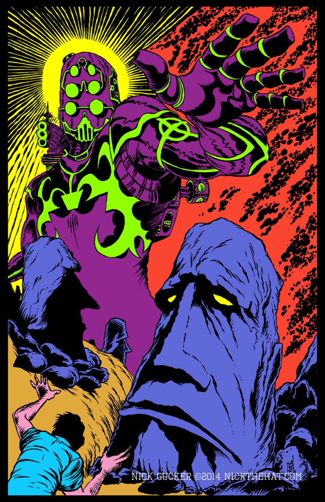 The Return of Eson the Searcher [after Jack Kirby] - 14x21.5" Screen ...